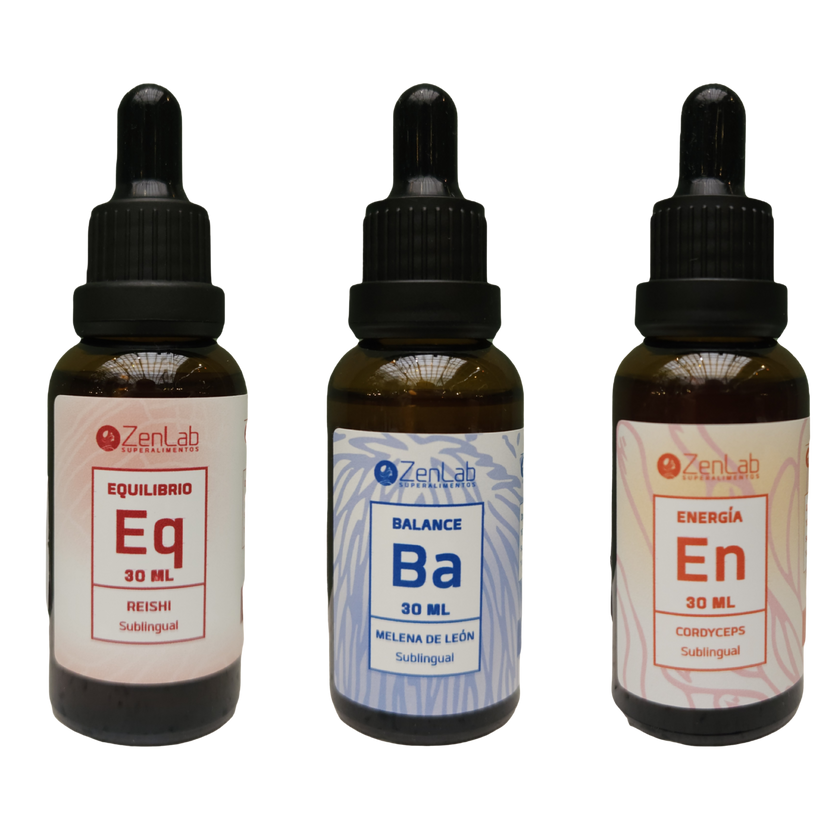 Tripack Adaptógenos: Melena de León, Reishi, Cordyceps | – ZenLab